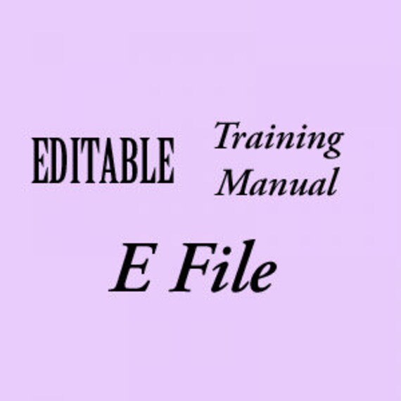 E File Training Manual | Etsy
