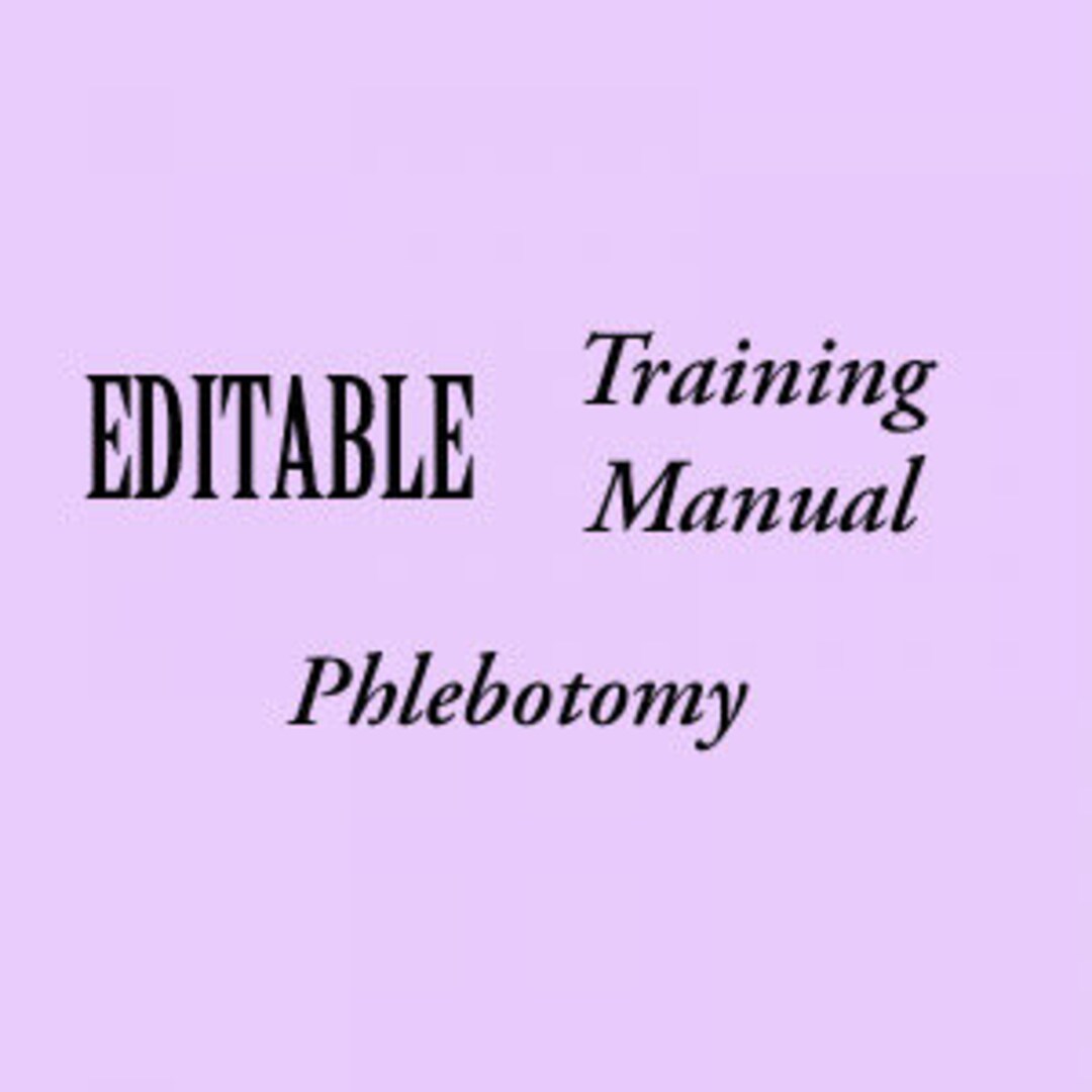 Phlebotomy Training Manual - Etsy