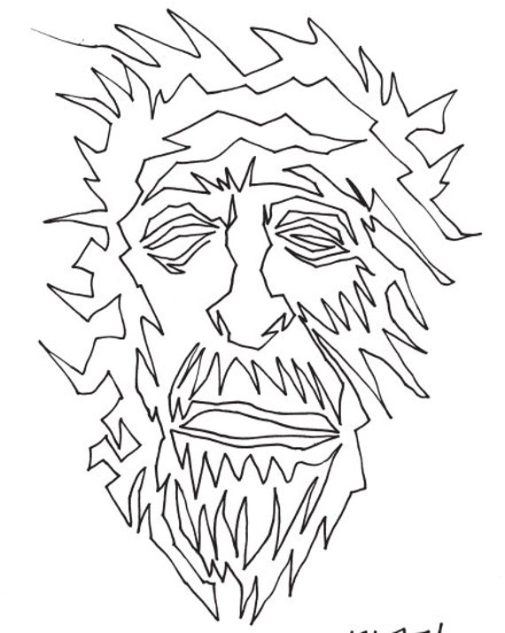 Printable One Line Drawing Old Man Portrait Printable Line | Etsy Canada