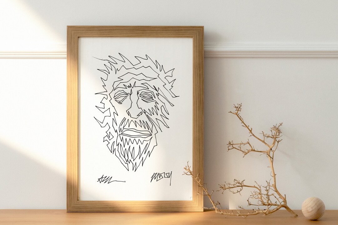 Printable One Line Drawing Old Man Portrait Single Line Art - Etsy UK