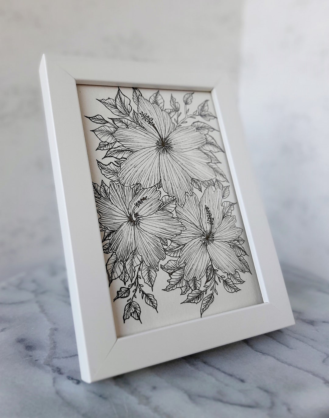 Floral Artwork Framed, Flower Art in Frame, Flower Art Framed, Fine ...