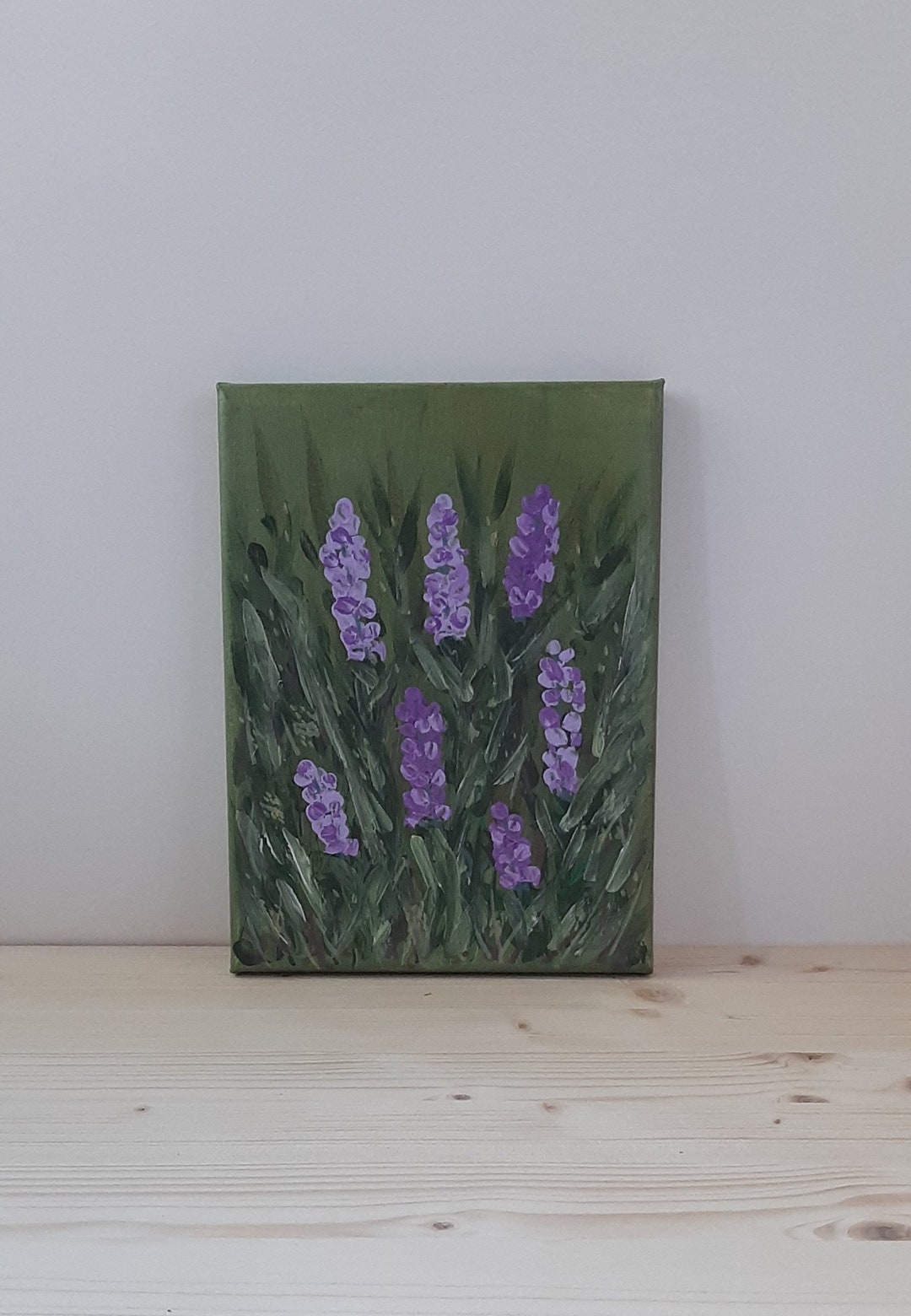 Lavender Field Acrylic Art, Small Lavender Artwork, Flower Artwork for ...