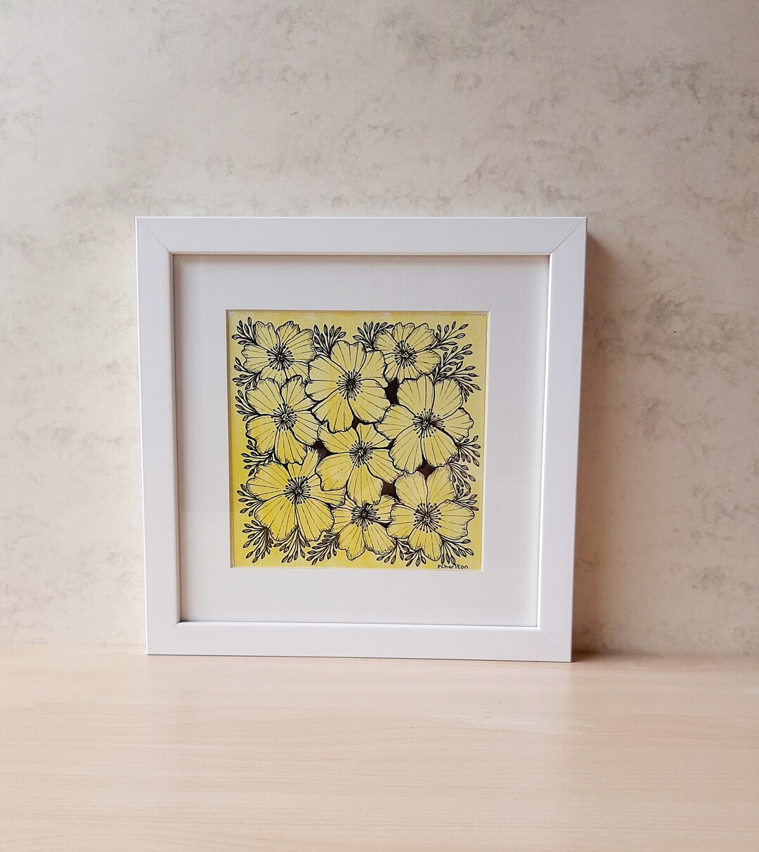Butter Yellow Watercolor Art, Yellow Flower Artwork for Home, Yellow ...