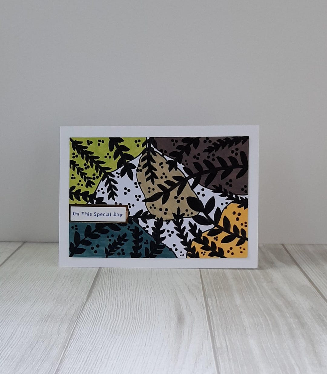 Leaf Design Card, Modern Card, Special Occasion Card, Greeting Card ...