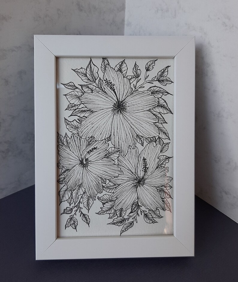 Floral Artwork Framed, Flower Art in Frame, Flower Art Framed, Fine ...