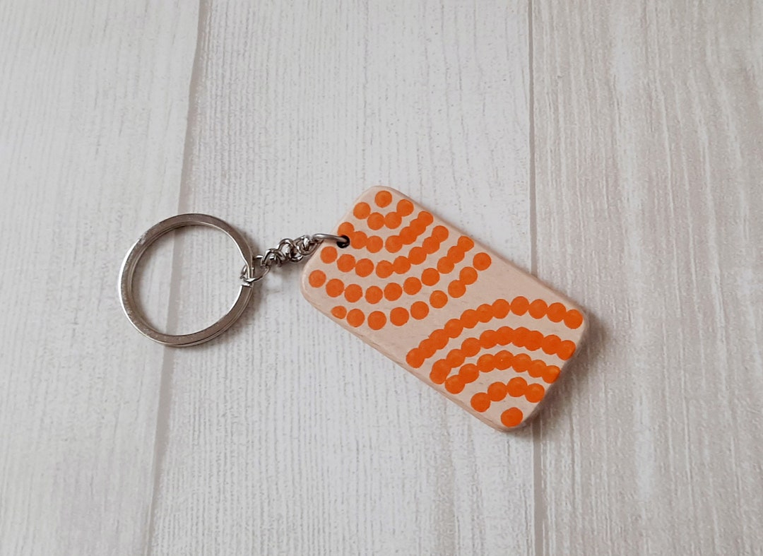 Orange Keyring, Orange Key Fob, Gift Idea for Dad, Gift Idea for Mum ...