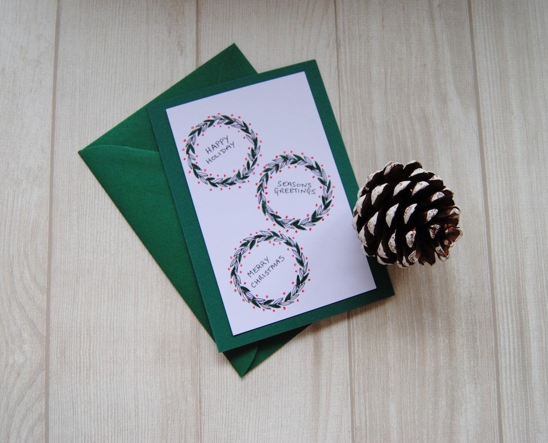 Seasonal Card | Holiday Wishes Card| Seasons Greetings Card | Handmade ...