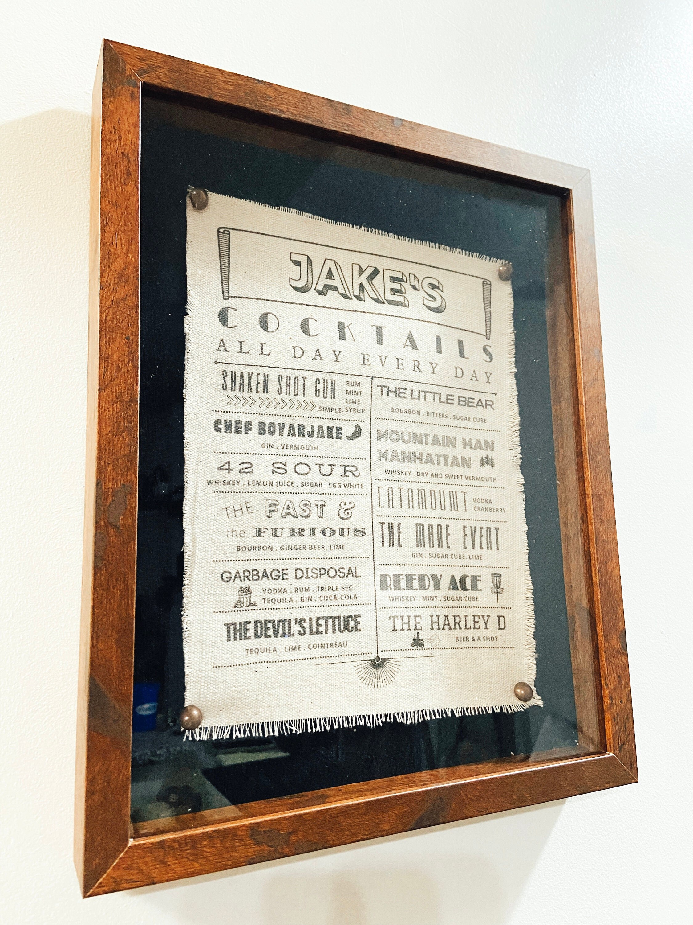 Home Décor Home & Living Wall Décor Laminated Bar Menus Personalized ...