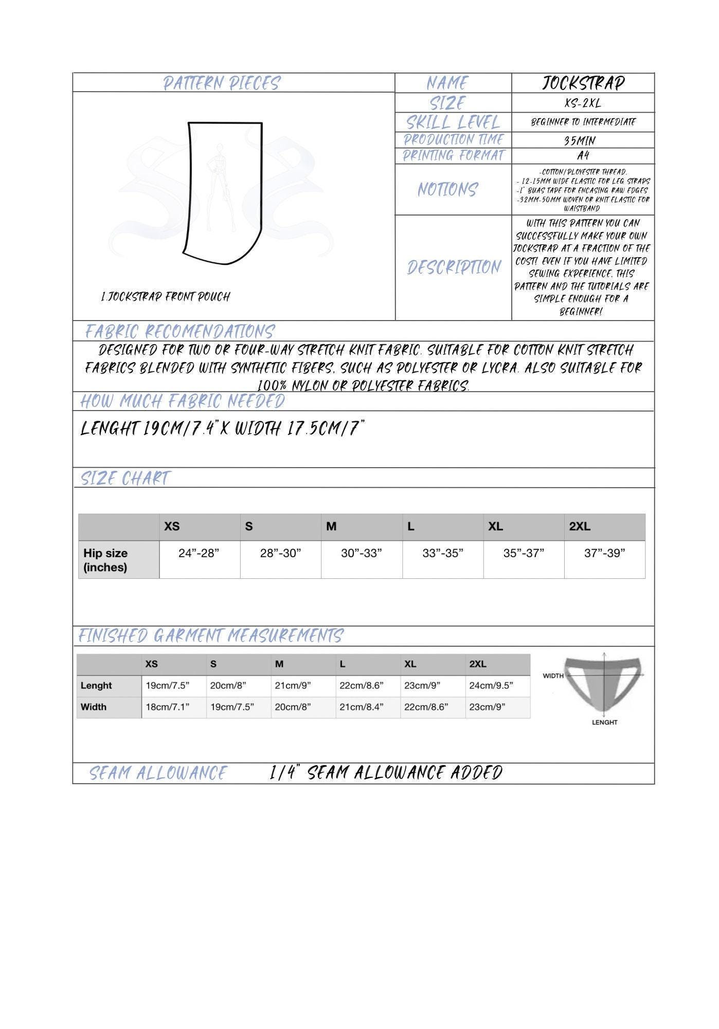 Set of Men’s Underwear - Briefs, Thong, Jockstrap Etc. (PDF Sewing ...