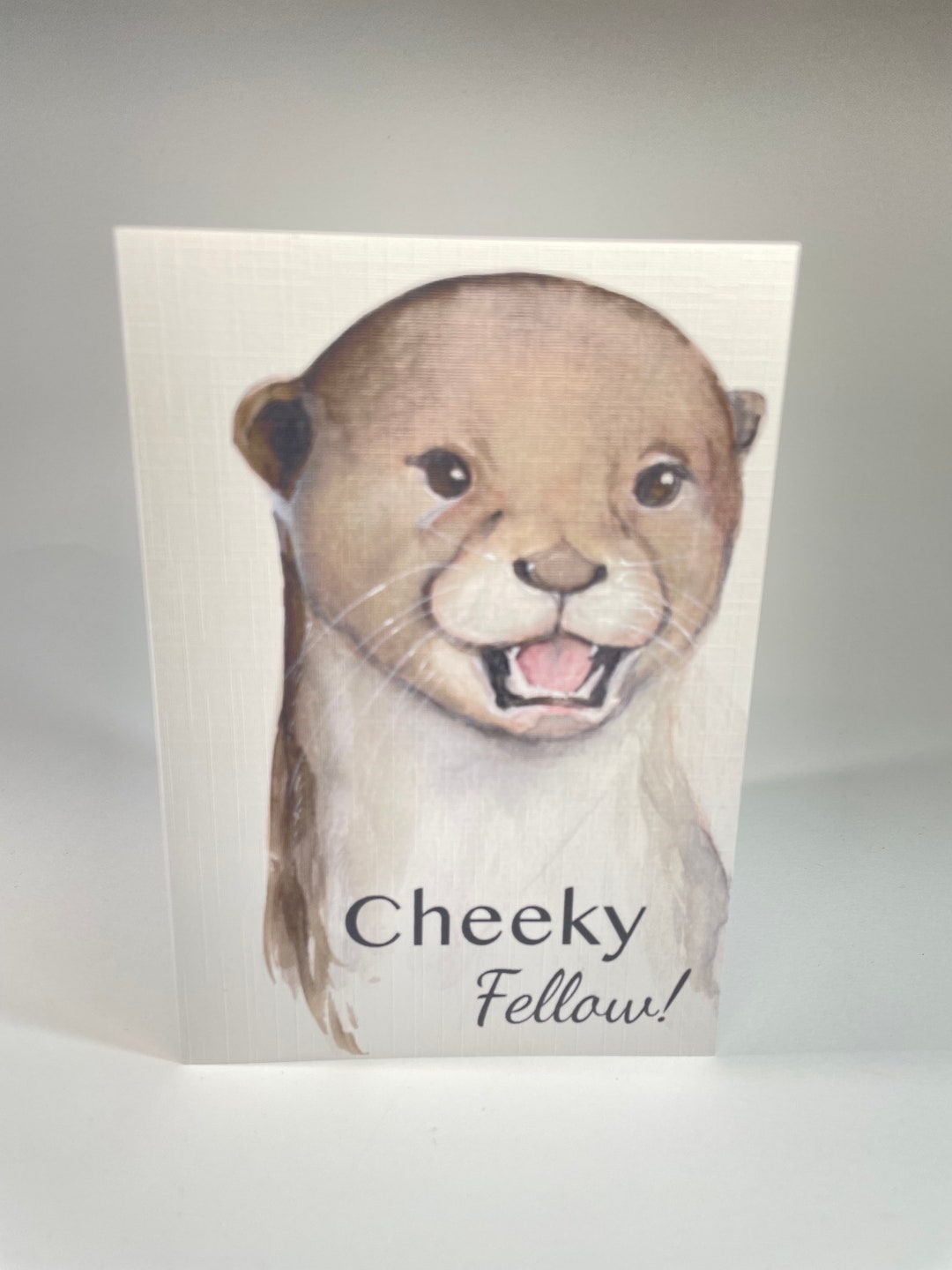 Watercolour Cheeky Fellow Otter Greeting Card - Etsy