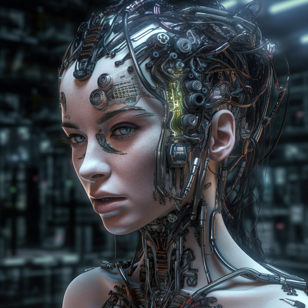 Biomechanical Humanoid Cyborg Woman Cyber Girls Hyper - Etsy