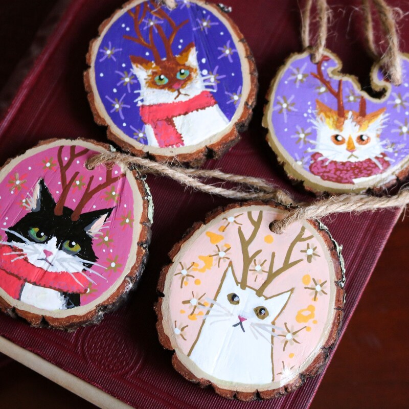 Hand Painted Cat - Etsy