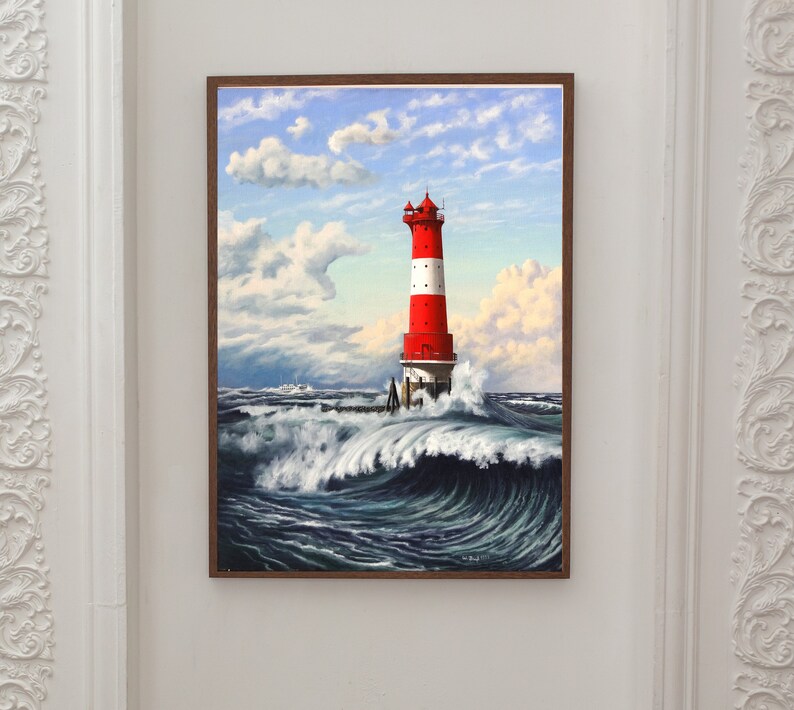Acrylic Painting as Photo Hard Foam Alu-dibond - Lighthouse Arngast ...