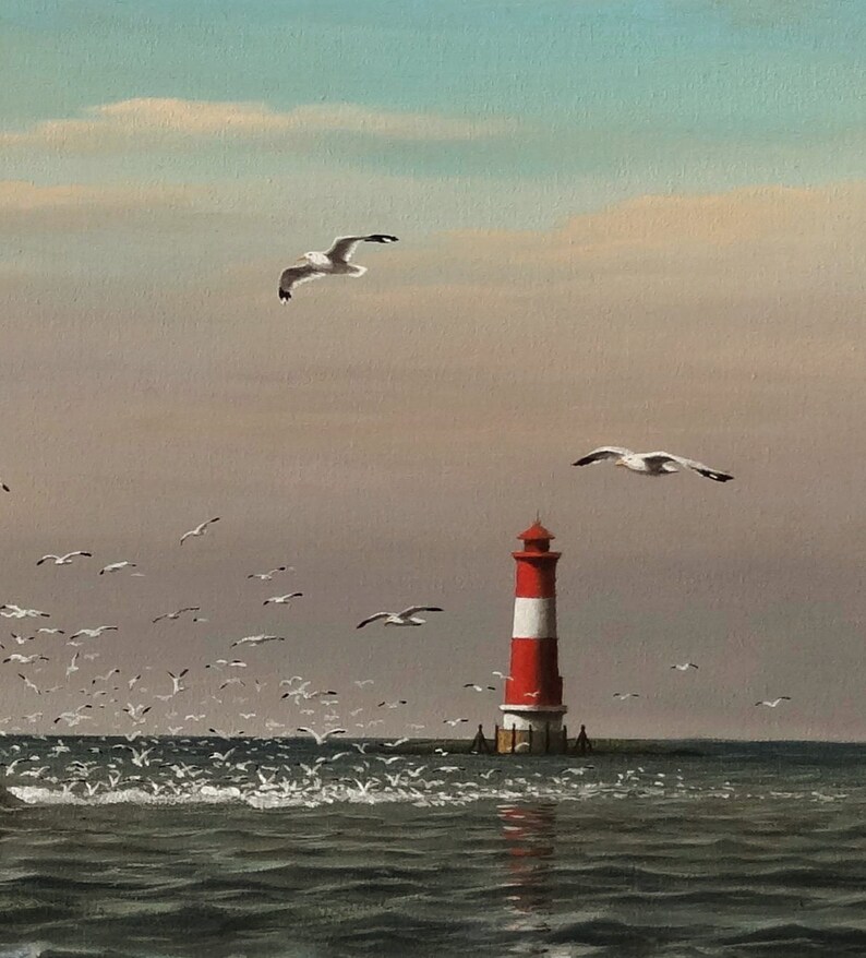 Acrylic Painting Print Sea North Sea Dangast Realistic Ship Fishing ...