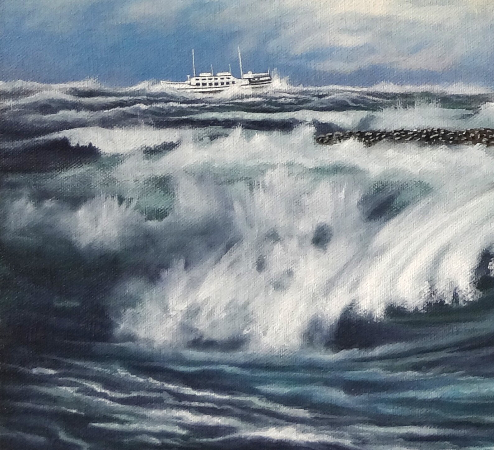 Acrylic Painting as Photo Hard Foam Alu-dibond - Lighthouse Arngast ...