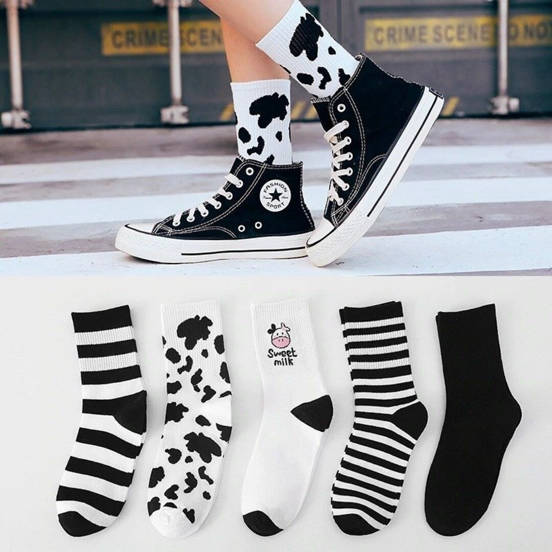 Cow Print Fun Socks 5pk Cartoon Socks Funny Socks Women - Etsy