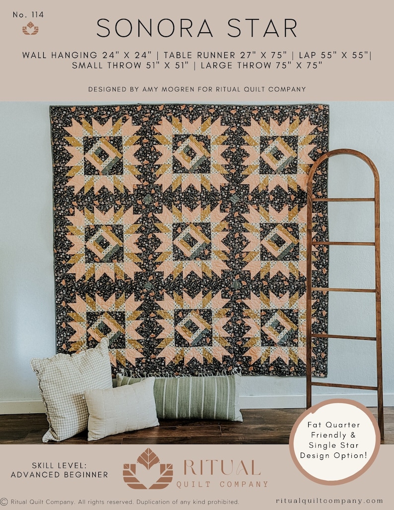 Sonora Star Quilt Pattern: Modern Fat Quarter Design (PDF Pattern) - Etsy