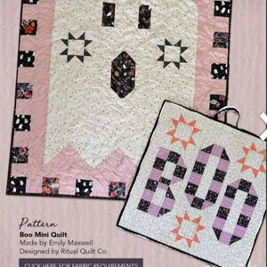 BOO Mini Quilt Pattern- PDF- Beginner Quilt Pattern Halloween - Etsy Canada