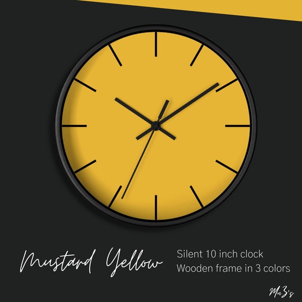 Mustard Yellow Clock - Etsy