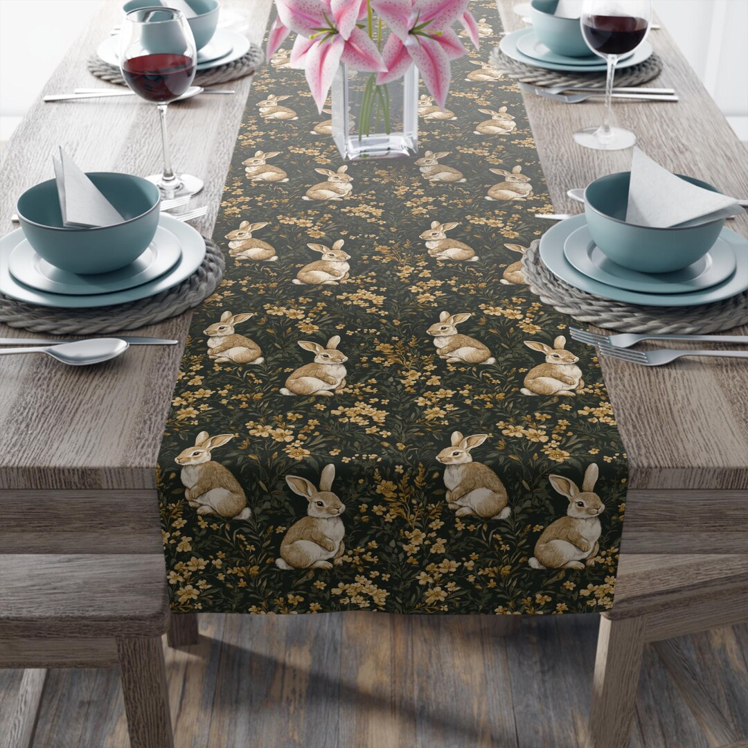 Easter Table Runner Green Bunny Rabbit Table Decor - Etsy