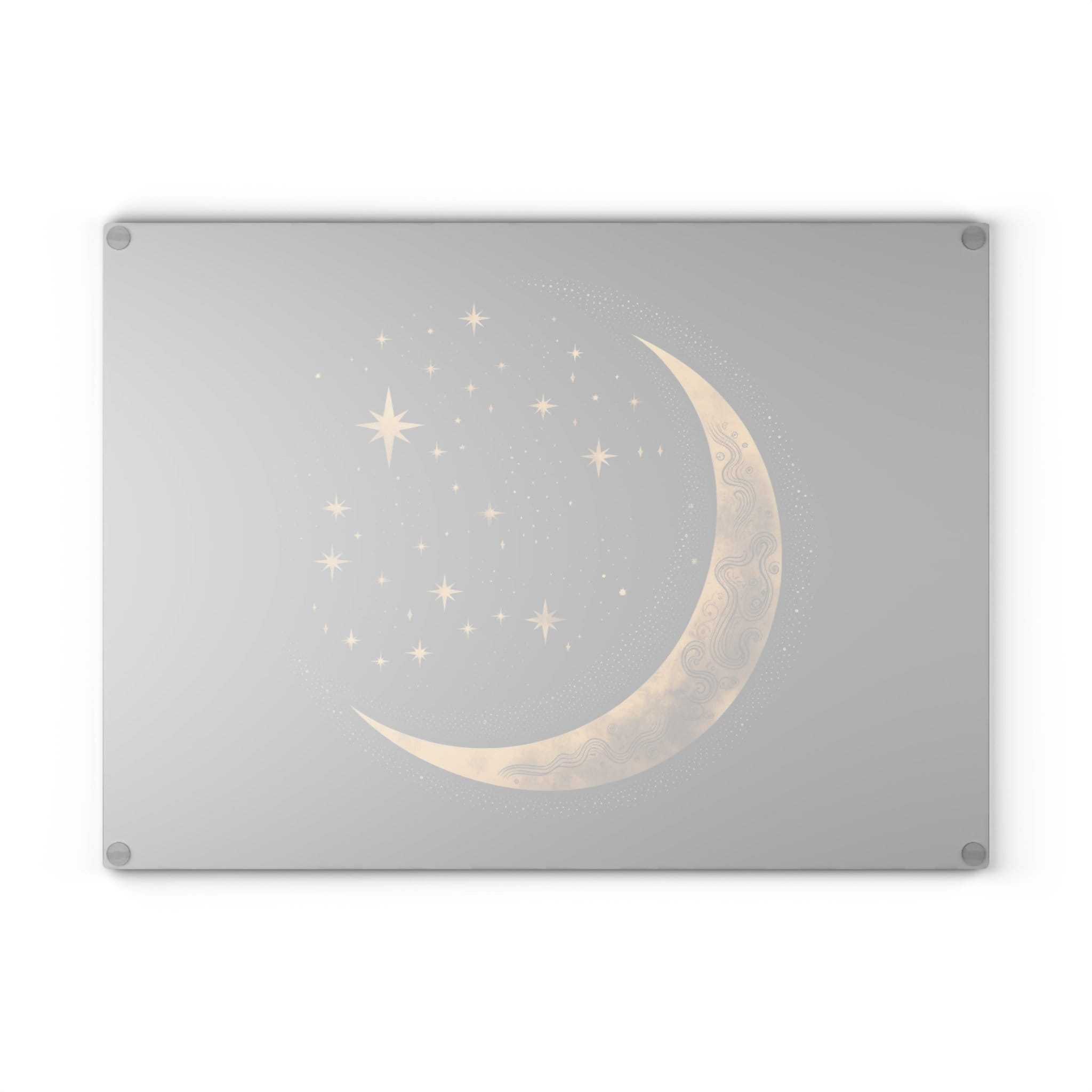 Gold Moon Glass Cutting Board Moon Cutting Board Kitchen Moon Gold ...