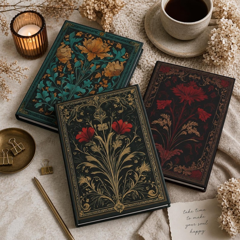 Floral Art Nouveau Notebook - Vintage Journal Diary Gift - Etsy