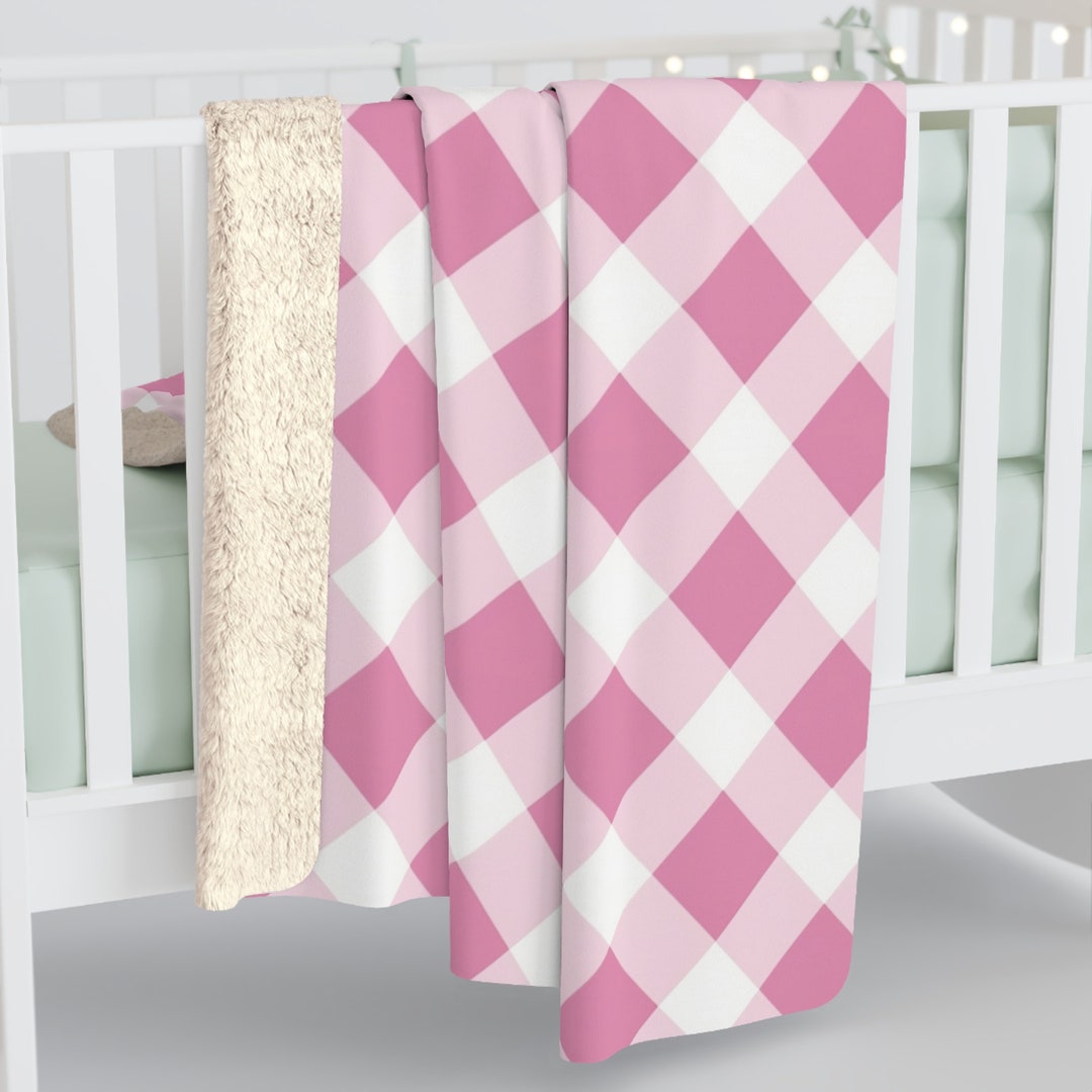 Pink Blanket Vichy Check Pattern Checkered Pink Throw Blanket - Etsy