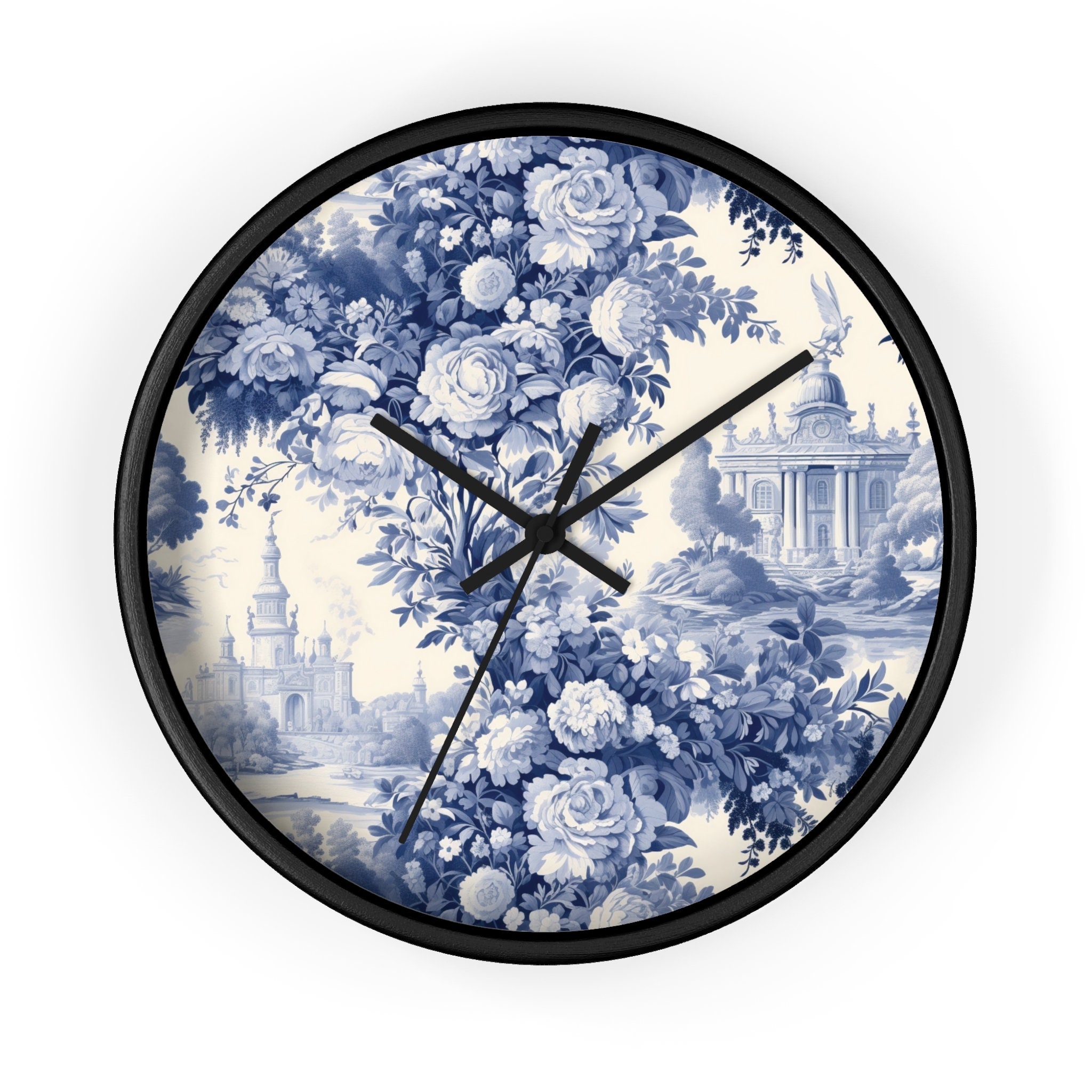Blue Jouy Wall Clock French Toile Clock - Etsy