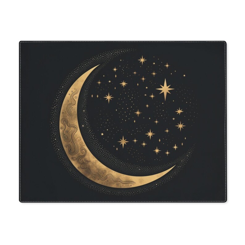 Moon Crescent Placemat Set Cotton Moon Celestial Placemat Table Decor ...