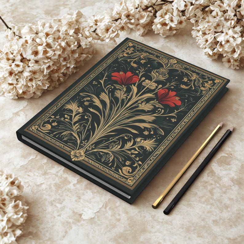 Floral Art Nouveau Notebook - Vintage Journal Diary Gift - Etsy