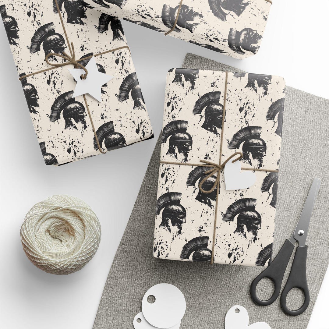 Spartan Wrapping Paper Gladiator Gift Wrap for Men Warrior Gift Wrap - Etsy