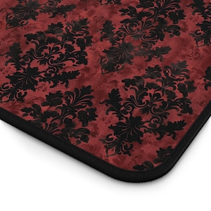 Gothic Desk Mat Red Damask Gothic Desk Pad Goth Office Decor - Etsy