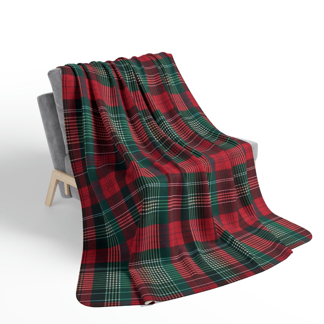 Scottish Pattern Throw Blanket Green & Red Blanket Throw Sofa Blanket ...