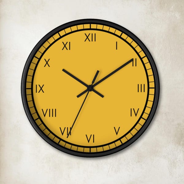Yellow Wall Clock - Etsy