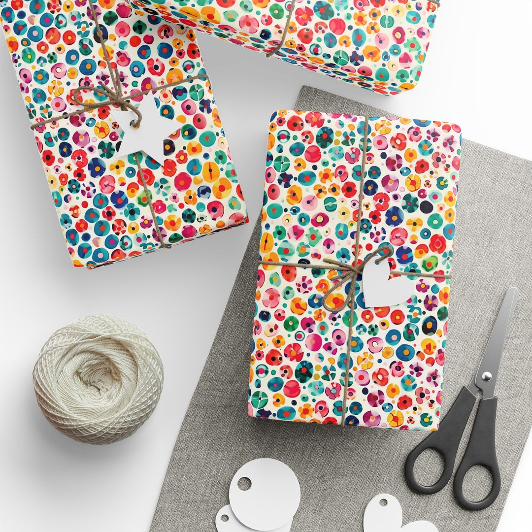 Colorful Wrapping Paper Birthday Colorful Gift Wrap Rainbow Wrapping ...