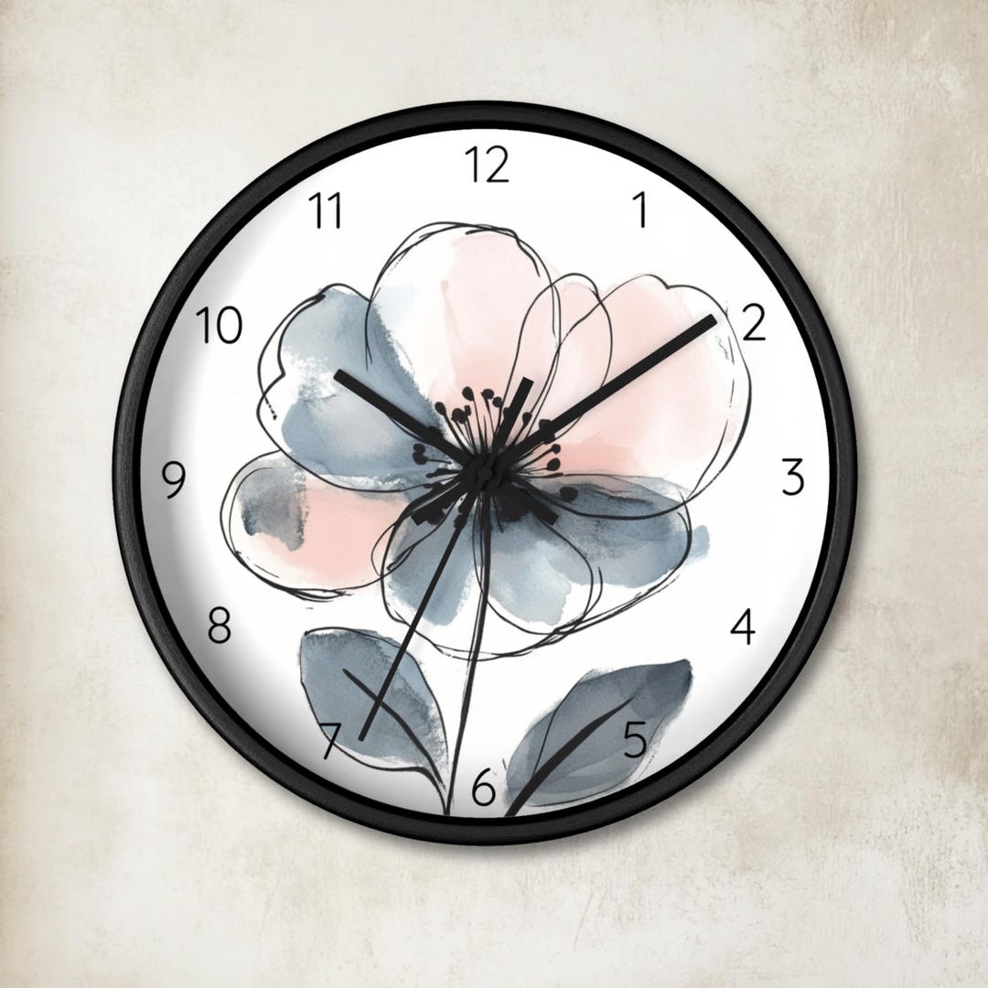 Flower Clock Scandinavian Flower Wall Clock for Girls Modern Nordic ...