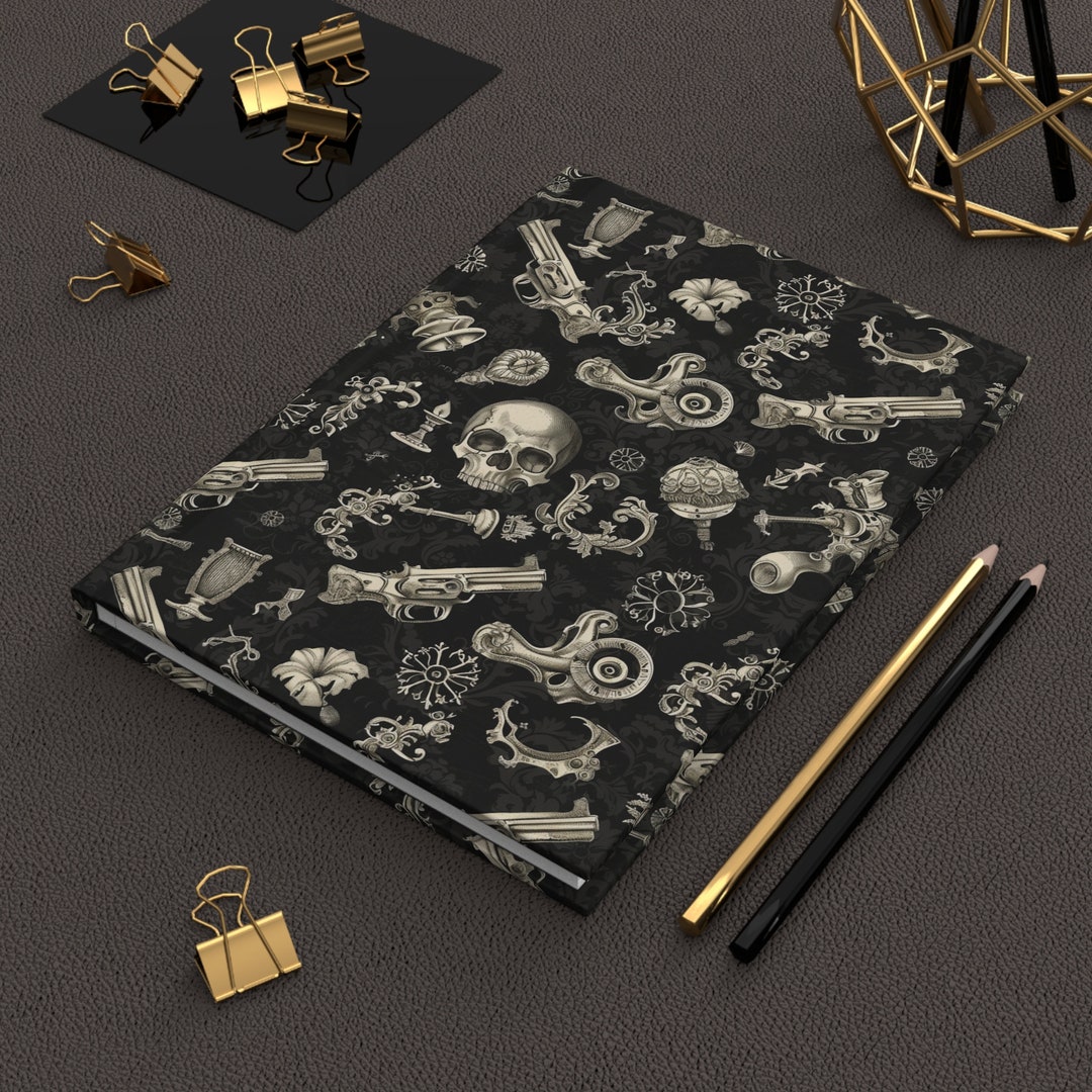 Gothic Notebook Cute Black Goth Journal Skulls and Guns Journal Diary ...