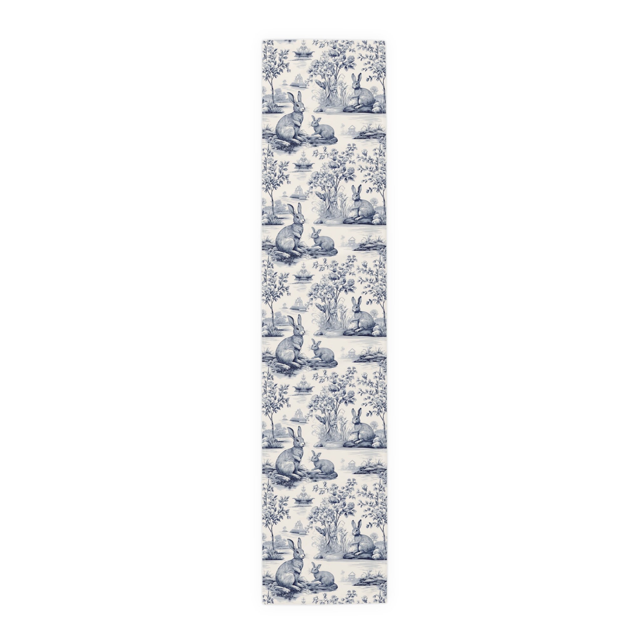Easter Table Runner Easter Jouy Table Runner Floral Easter Rabbits ...
