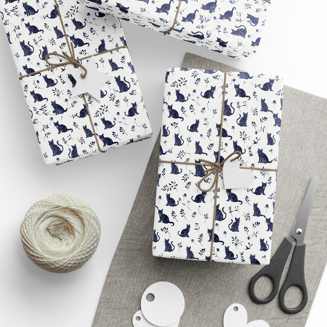 Cat Gift Wrap Elegant Cat Lover Wrapping Paper - Etsy