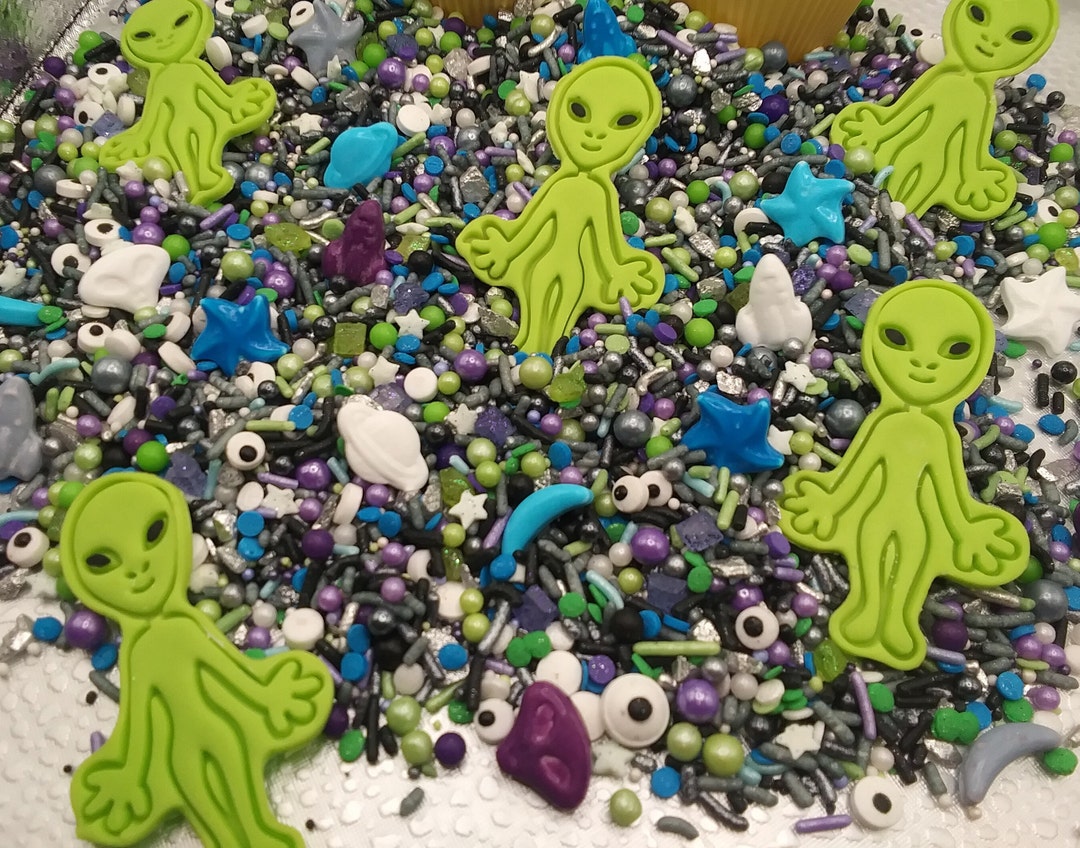 Alien Space Invasion Luxe Sprinkles & Fondant Aliens~6 Oz. - Etsy