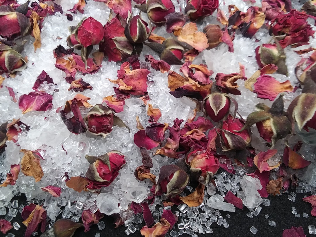Edible Rose Buds and Petals W/ Sugar Rocks & Crystals Luxe Sprinkles~ 3 ...