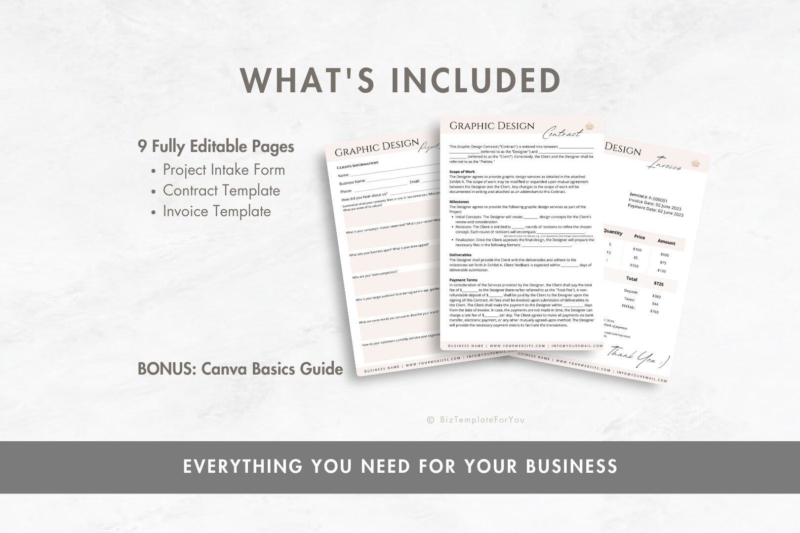 Editable Graphic Design Contract Template, Incl. Intake Form and ...