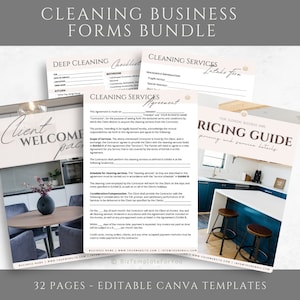 Cleaning Services Contract Bundle, All Cleaning Business Forms in One Spot. Easily Editable ...