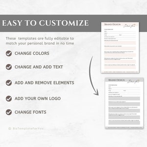 Editable Branding Questionnaire Template, Freelance Graphic Design ...