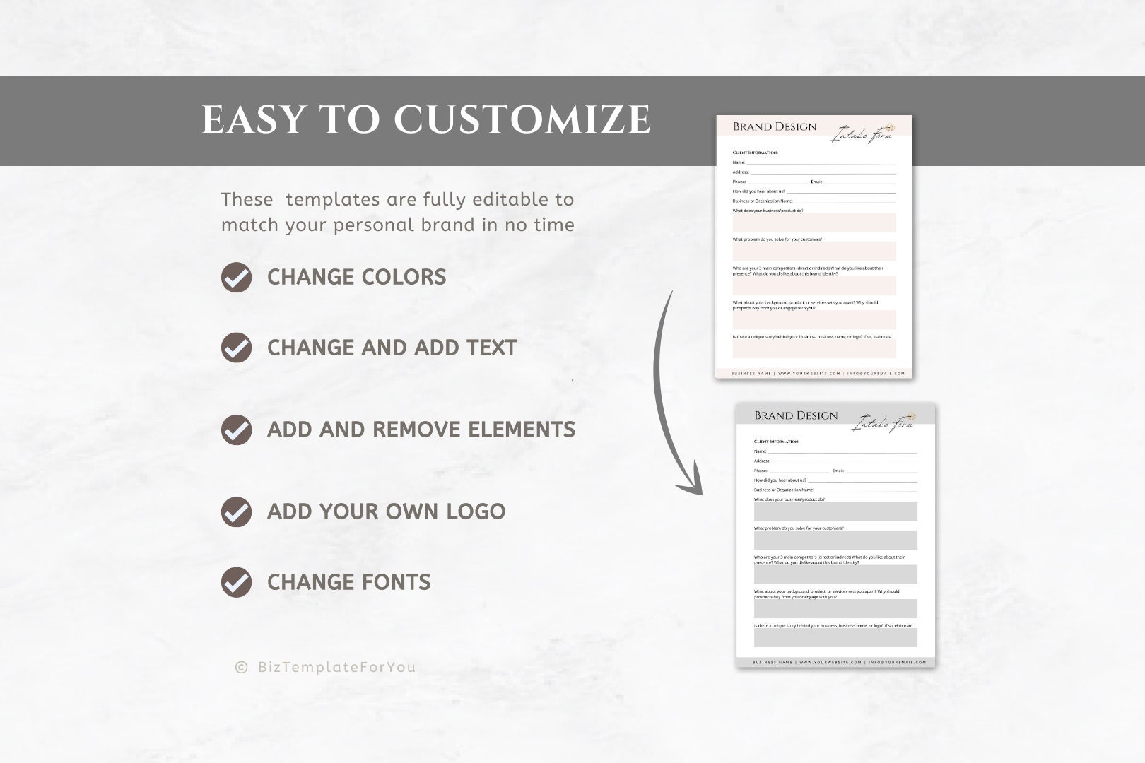Editable Branding Questionnaire Template, Freelance Graphic Design ...