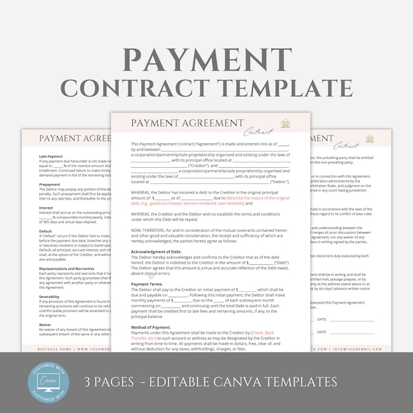 Car Payment Agreement - Etsy