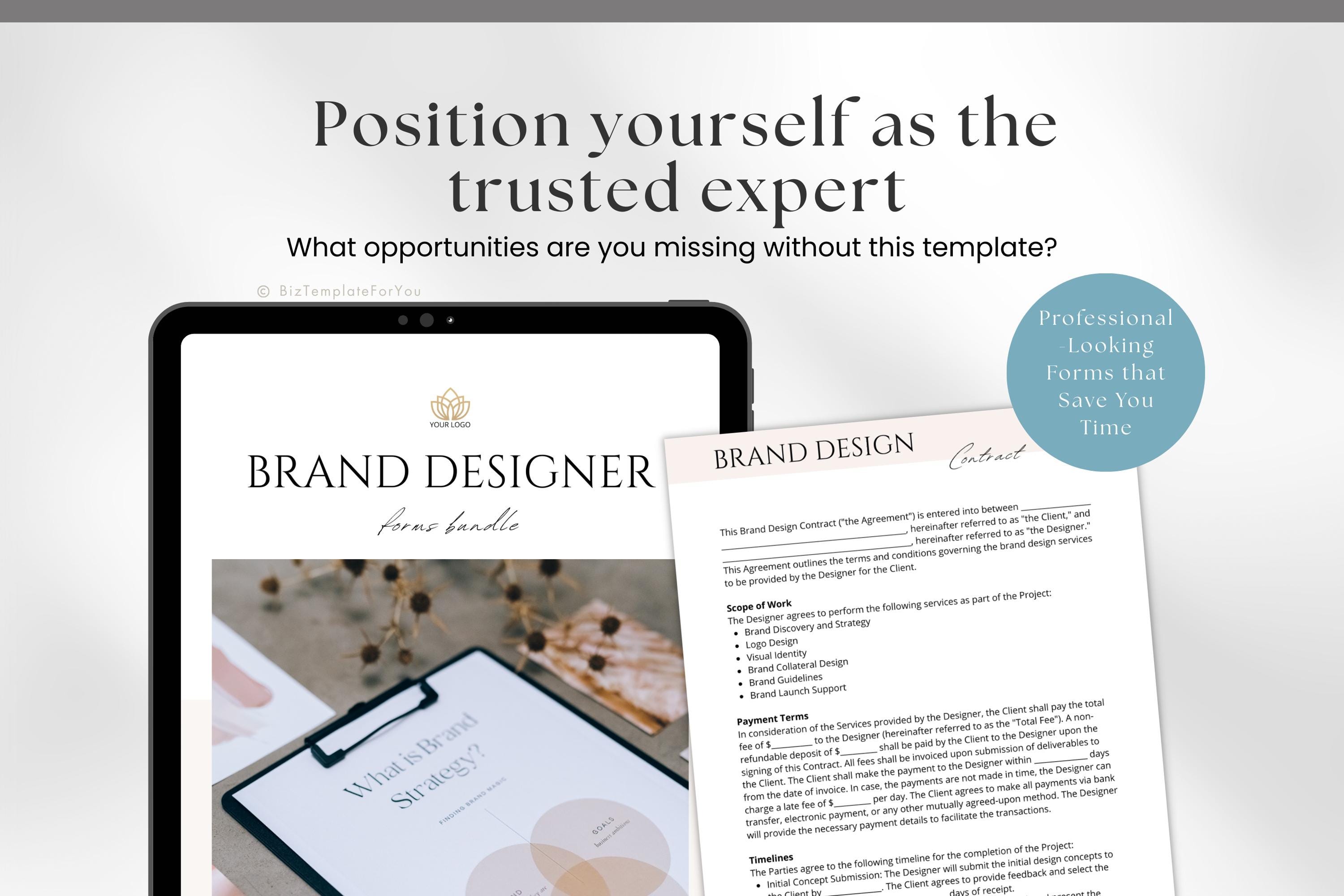 Editable Brand Designer Forms Bundle, Freelance Graphic Design Service ...