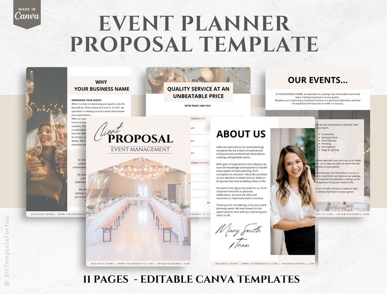 Editable Event Planner Proposal Template Event Management - Etsy