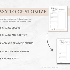 Editable Postpartum Doula Visits Notes and Tracker Templates. - Etsy