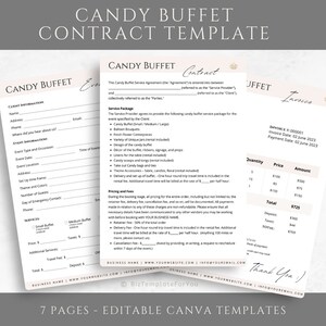 Editable Candy Buffet Contract Template, Dessert Table Service ...